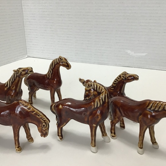 Accents | 6 Vintage Swatow Chinese Miniature Ceramic Pottery Horses ...